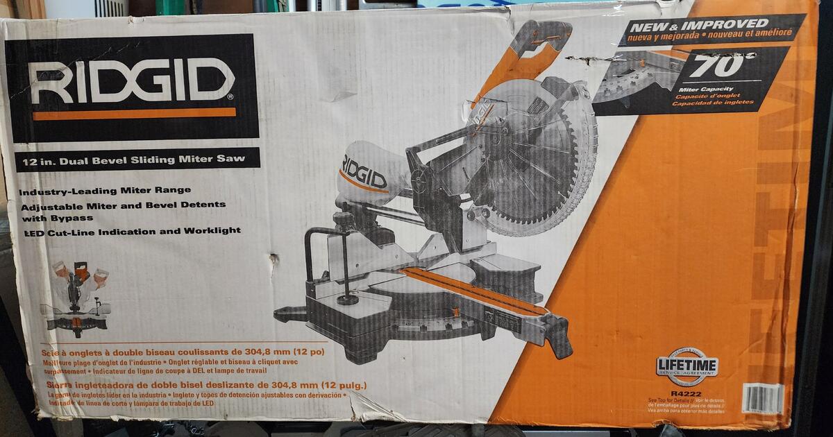 New Ridgid 12" Dual Bevel Sliding Miter Saw for $350 in Indianapolis ...