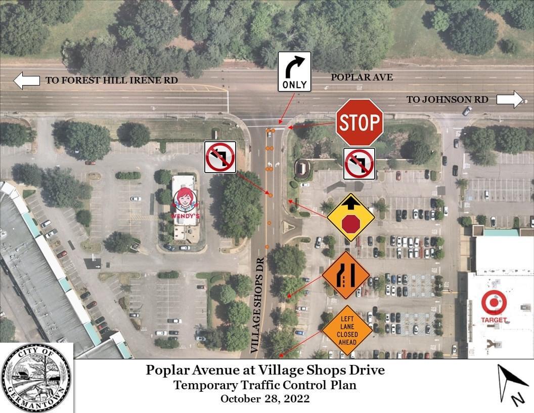 Temporary Safety Measures Implemented at Intersection of Village Shops ...