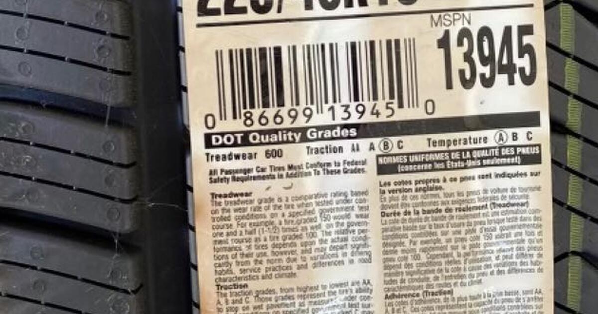 BFGoodrich Advantage Control Tires- Retail $800- 225/40R18 92W XL for ...