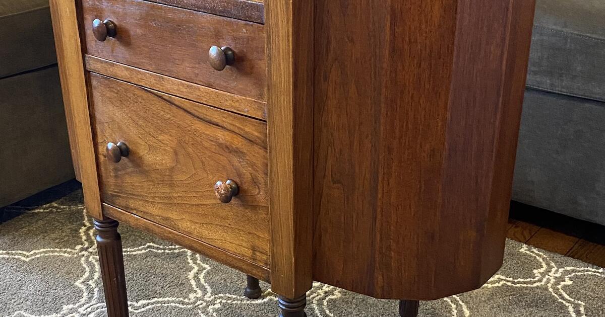 Antique Martha Washington Walnut Three-Drawer Spool Sewing/Knitting ...