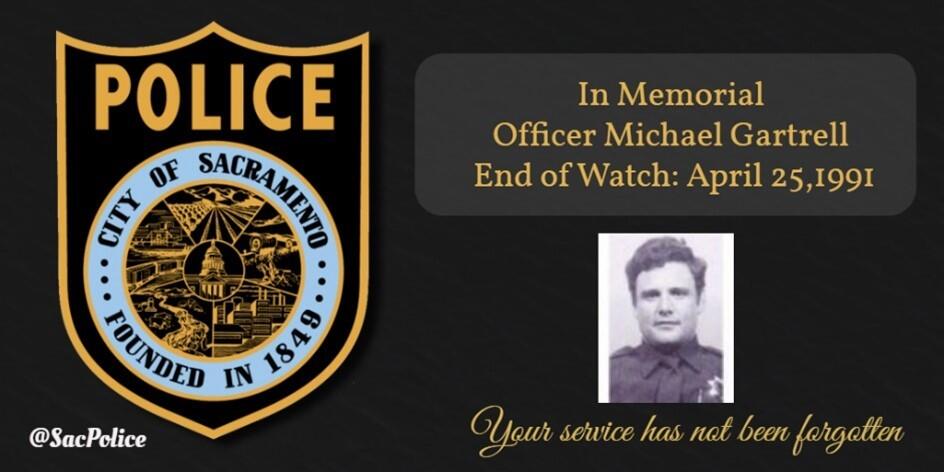 33 years ago today, Officer Michael Gartrell lost his life in the line ...