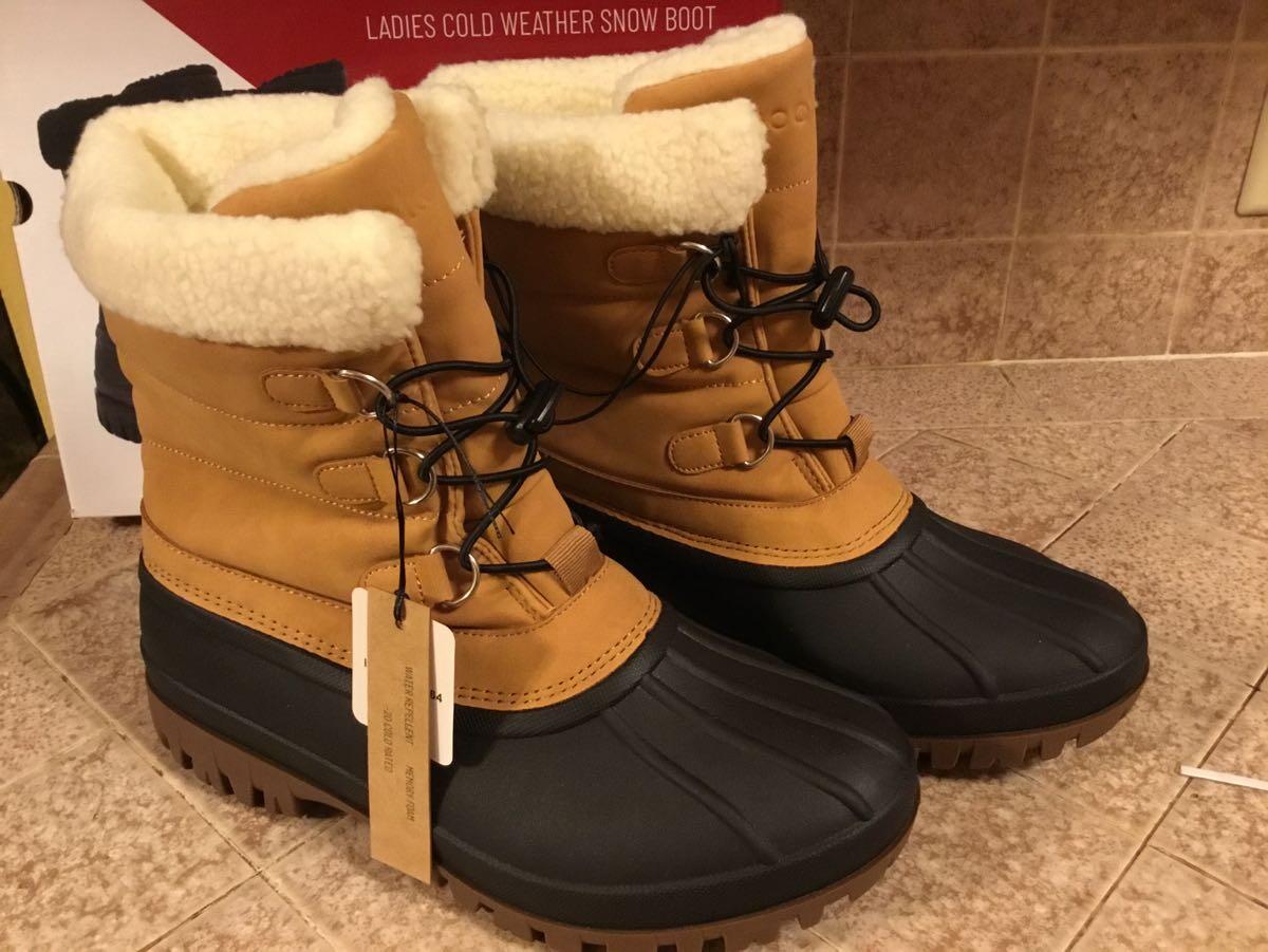 Chooka Ladies' Cold Weather Snow Boot water repellent memory foam Tan ...