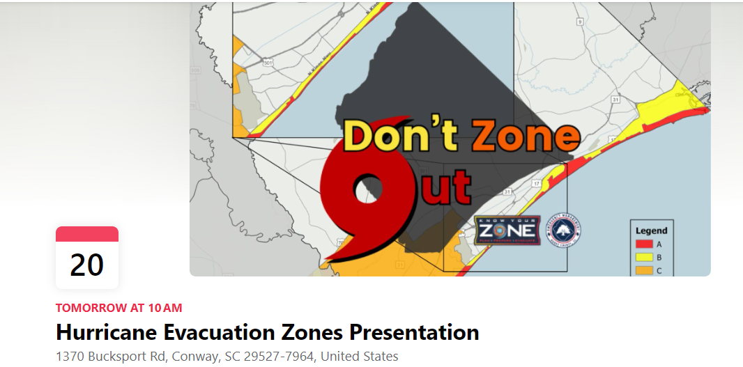 Updated Hurricane Evacuation Zones Information Meeting (Horry County ...