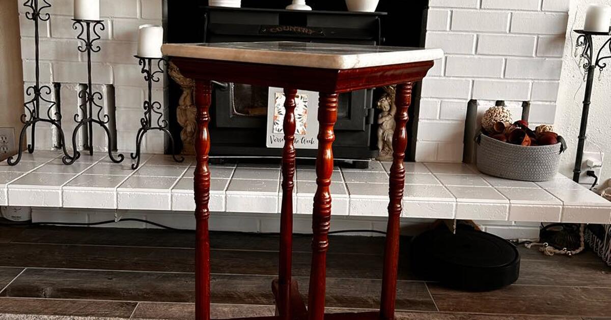 Antique cherrywood and marble side table for $50 in Stanwood, WA | For ...