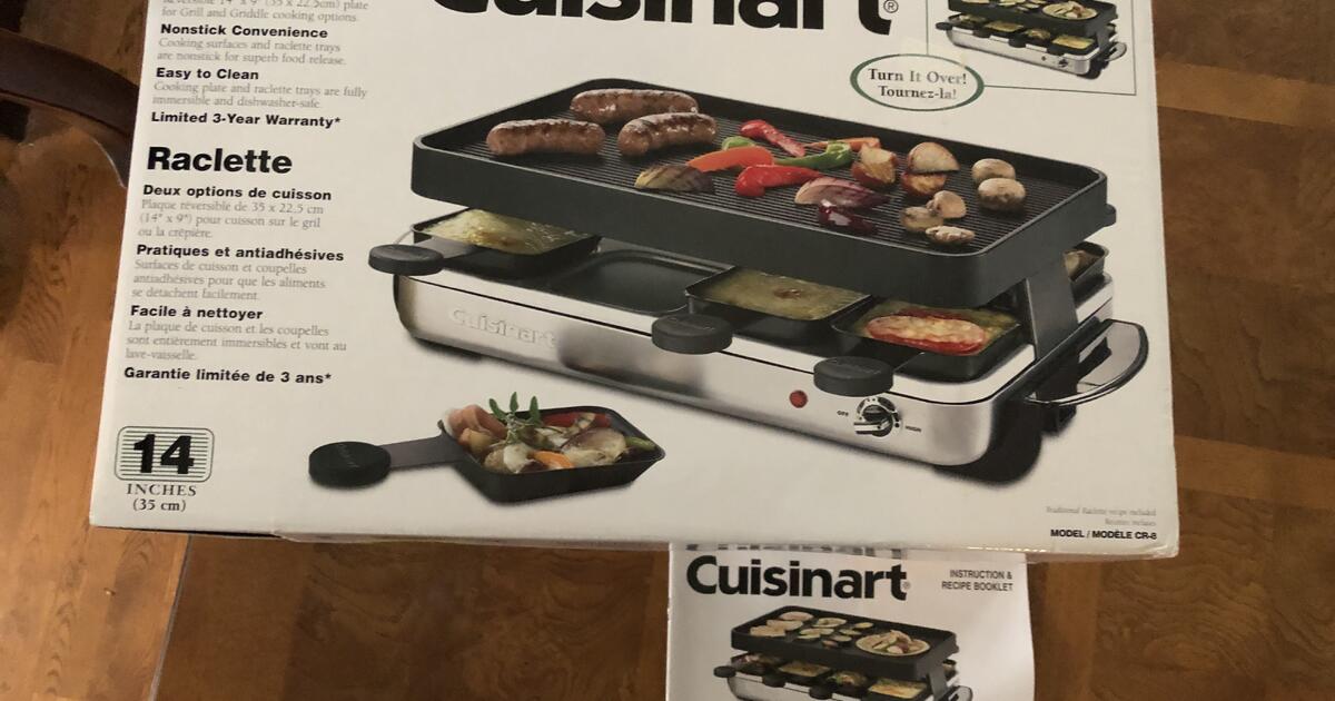 Cuisinart Raclette Electric Cooker Grill Plate w/ Tray for $35 in ...