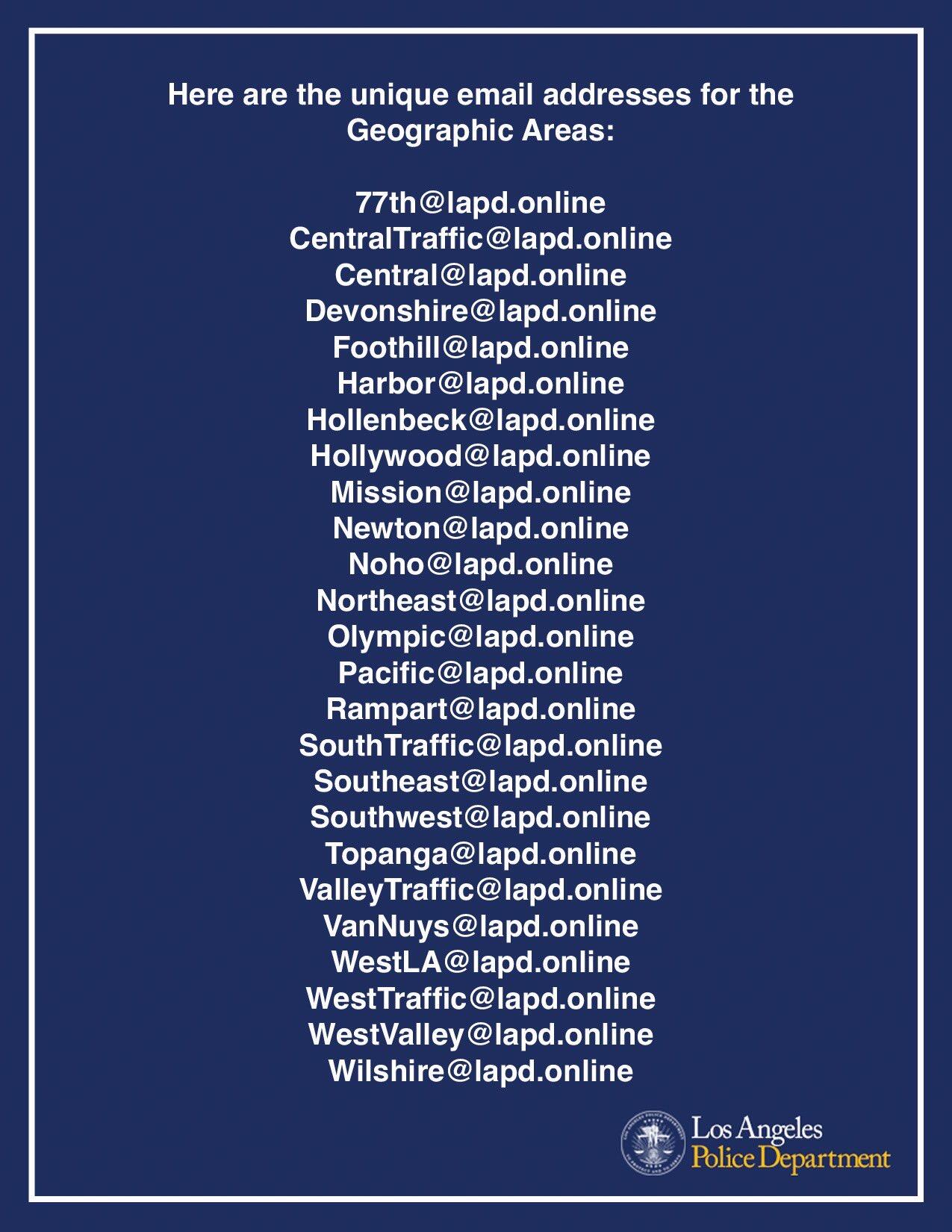 LAPD Rampart Station Front Desk closure & email information (Los ...