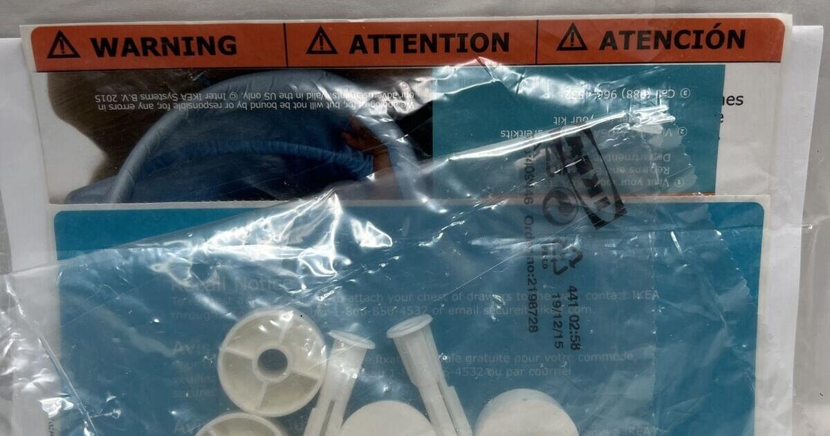 Ikea Wall Anchors Tip-Over Restraint Dressers R2 Kit - Child Safety for ...