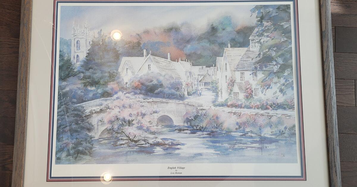 Ltd Edition Signed Lou Roman Watercolor Print "English Village" for ...