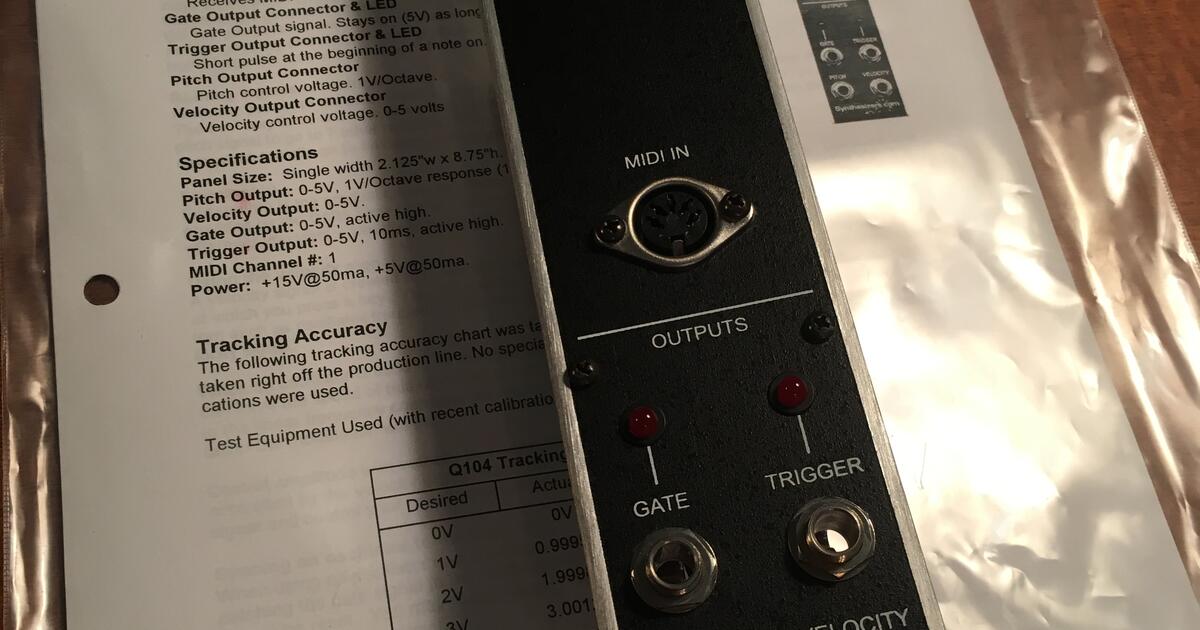 Q104 MIDI to CV module by Synthesizers.com 5U (Moog format) for $75 in Vancouver, WA | For Sale ...