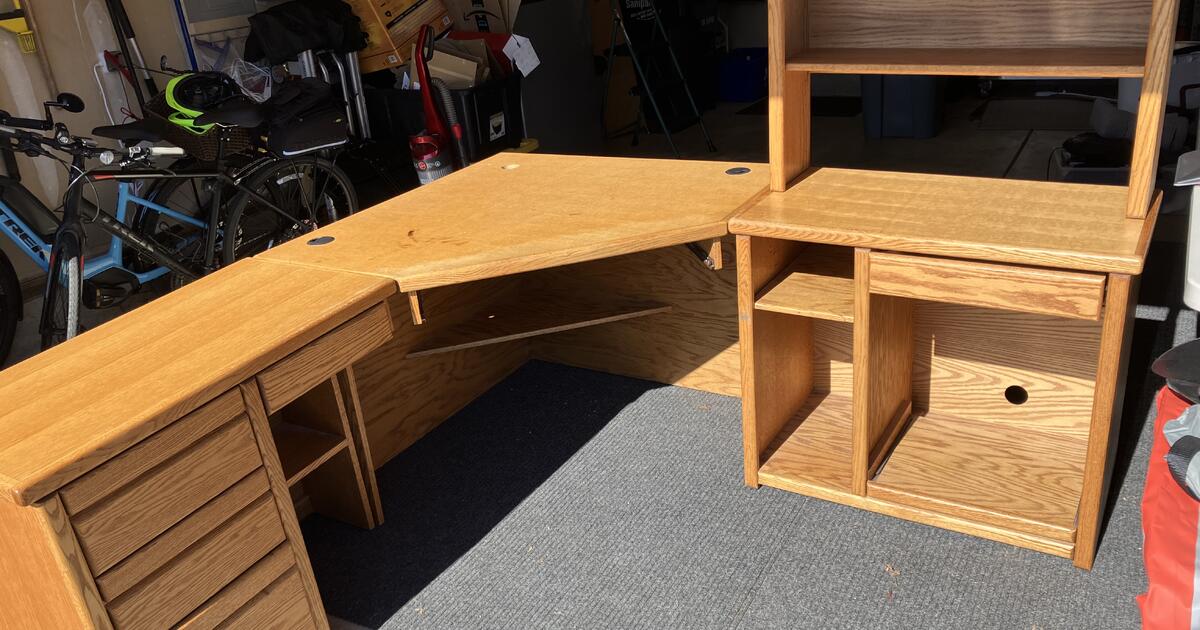 Oak 4-piece corner desk set for Free in Springfield, OR | For Sale ...