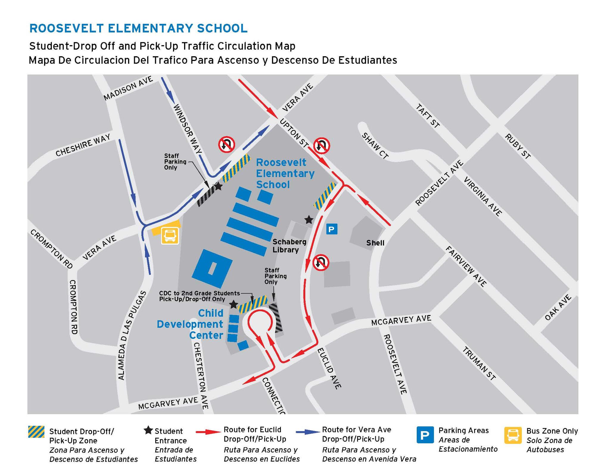 Roosevelt Elementary School Circulation Map (Redwood City) — Nextdoor ...