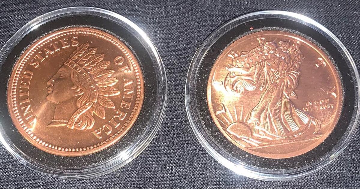 Copper (1) OZ - Walking Lady Coin, and a (1) OZ Indian Head for Free in ...