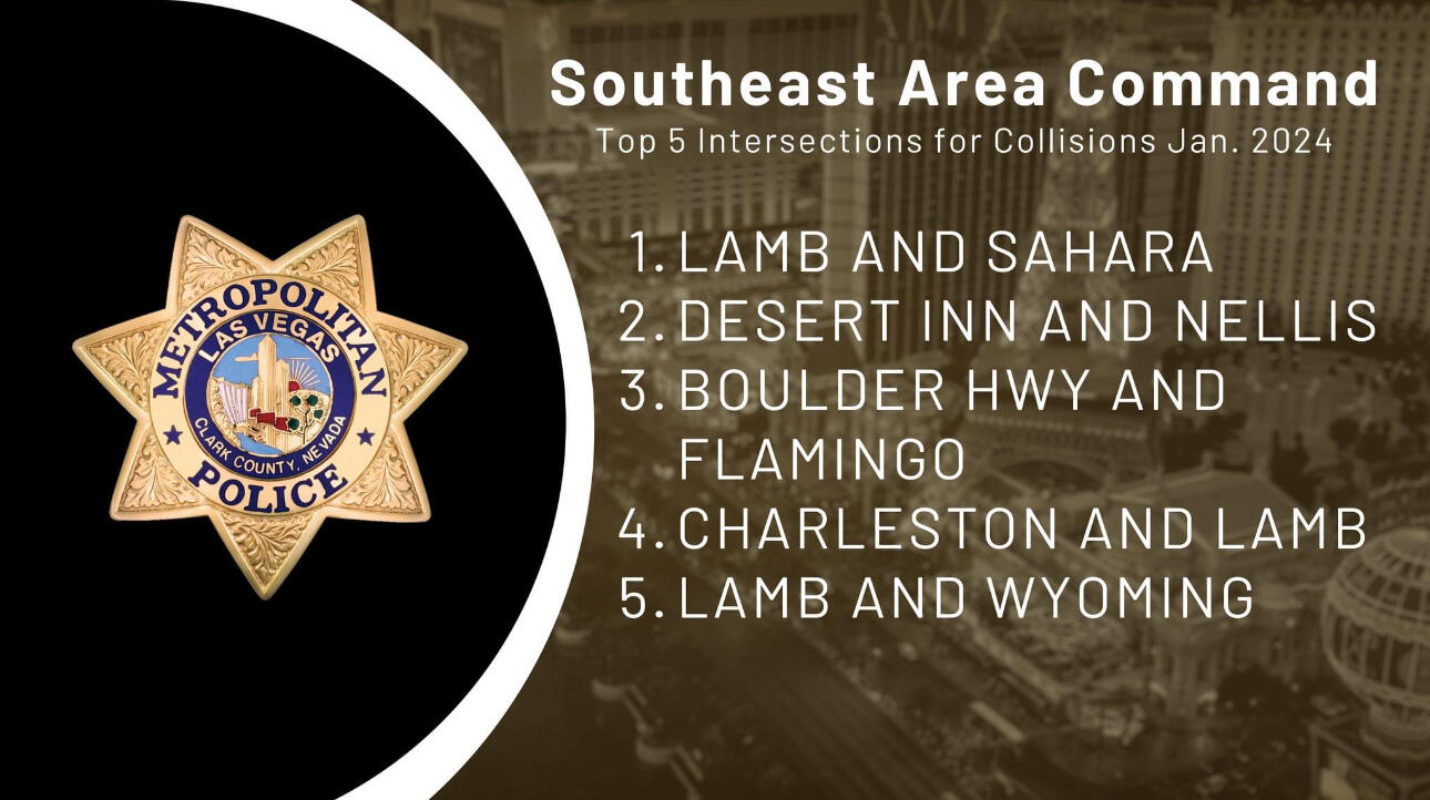 TOP 5 Intersections for Collisions in January 2024. (Las Vegas ...