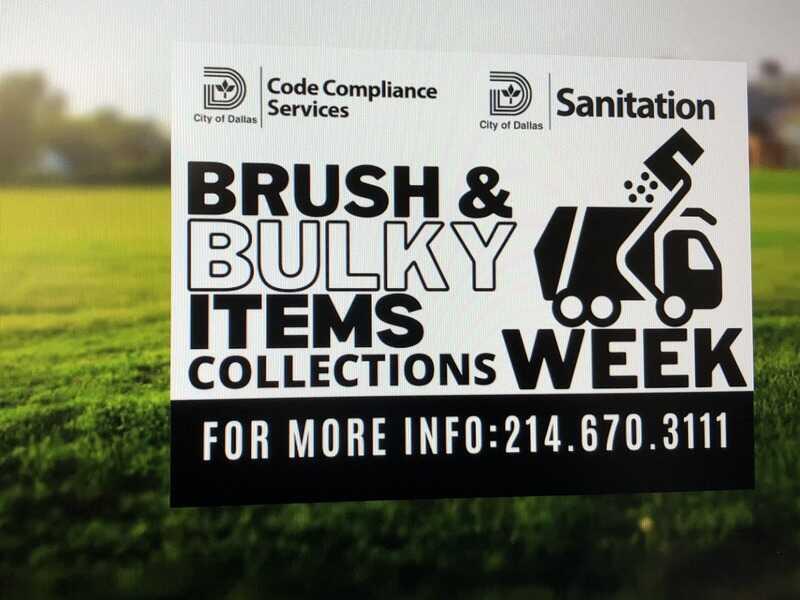 BRUSH AND BULKY ITEMS COLLECTION - 3rd Week Monday Set Out. (Dallas ...