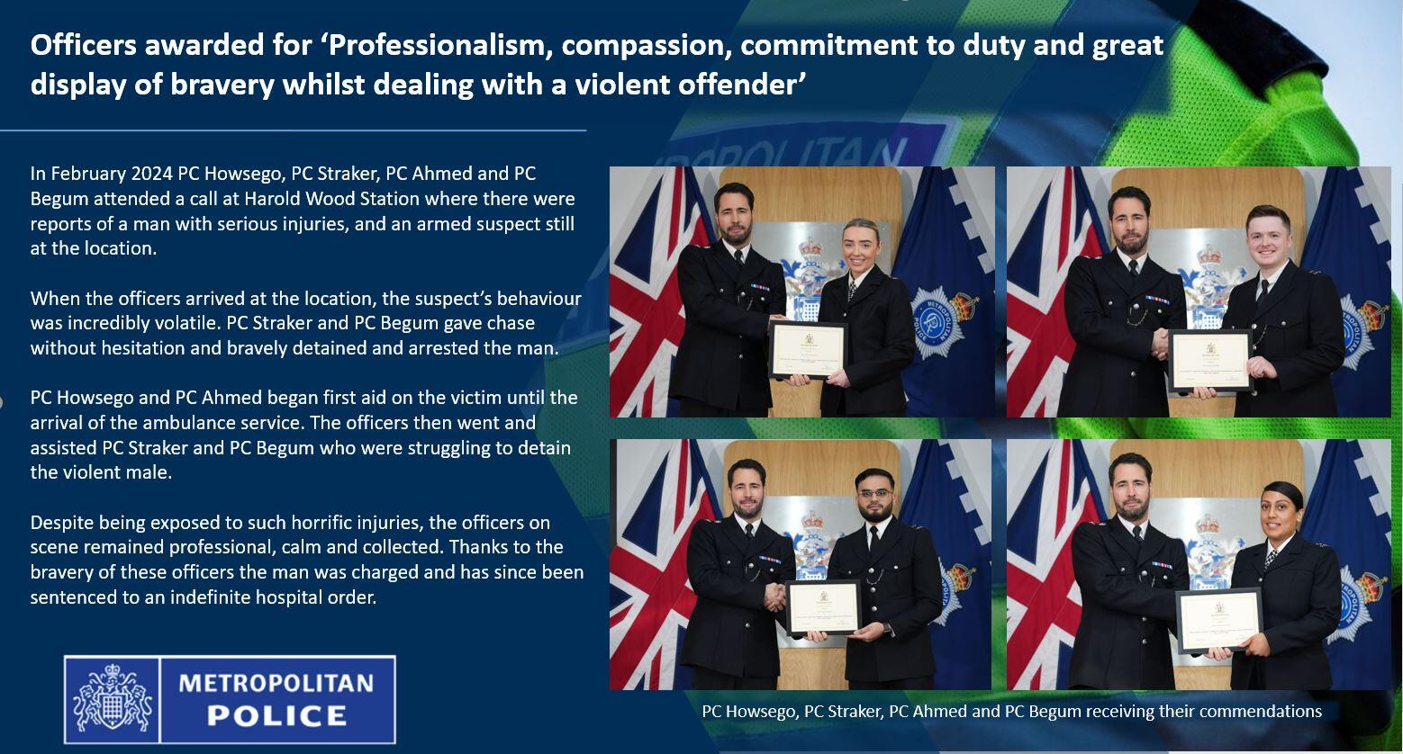 Officers from Emergency Response Policing Team A have been presented an ...