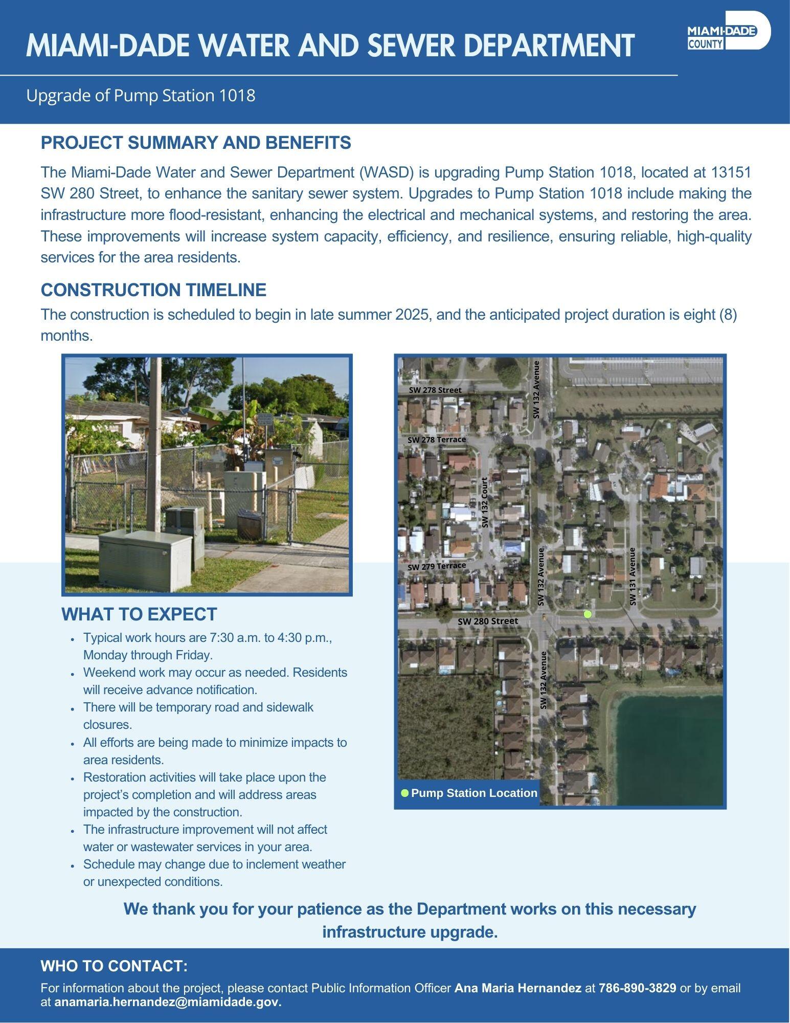 The Miami-Dade Water and Sewer Department (WASD) is upgrading Pump ...