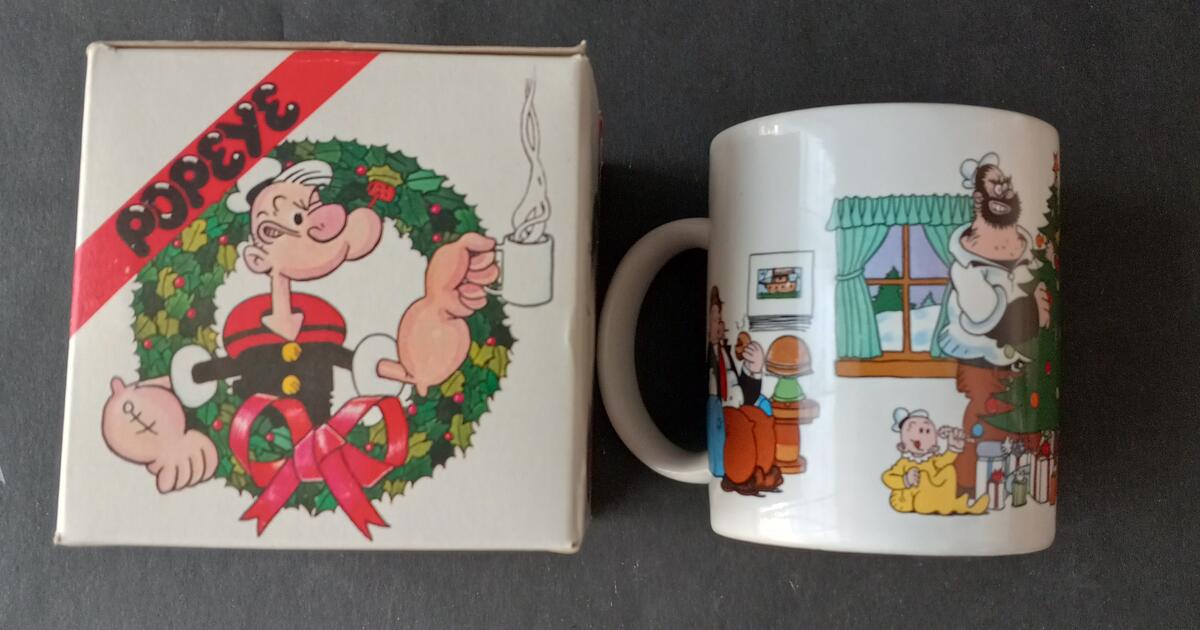 1980 Vintage POPEYE Comic Character XMAS COFFEE MUG In Box for $15 in ...