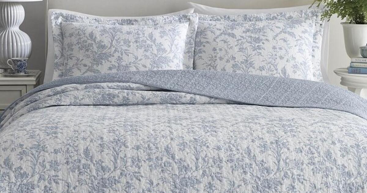 Quilt & Shams - Laura Ashley - Amberly Soft Blue (King Size) for $20 in ...