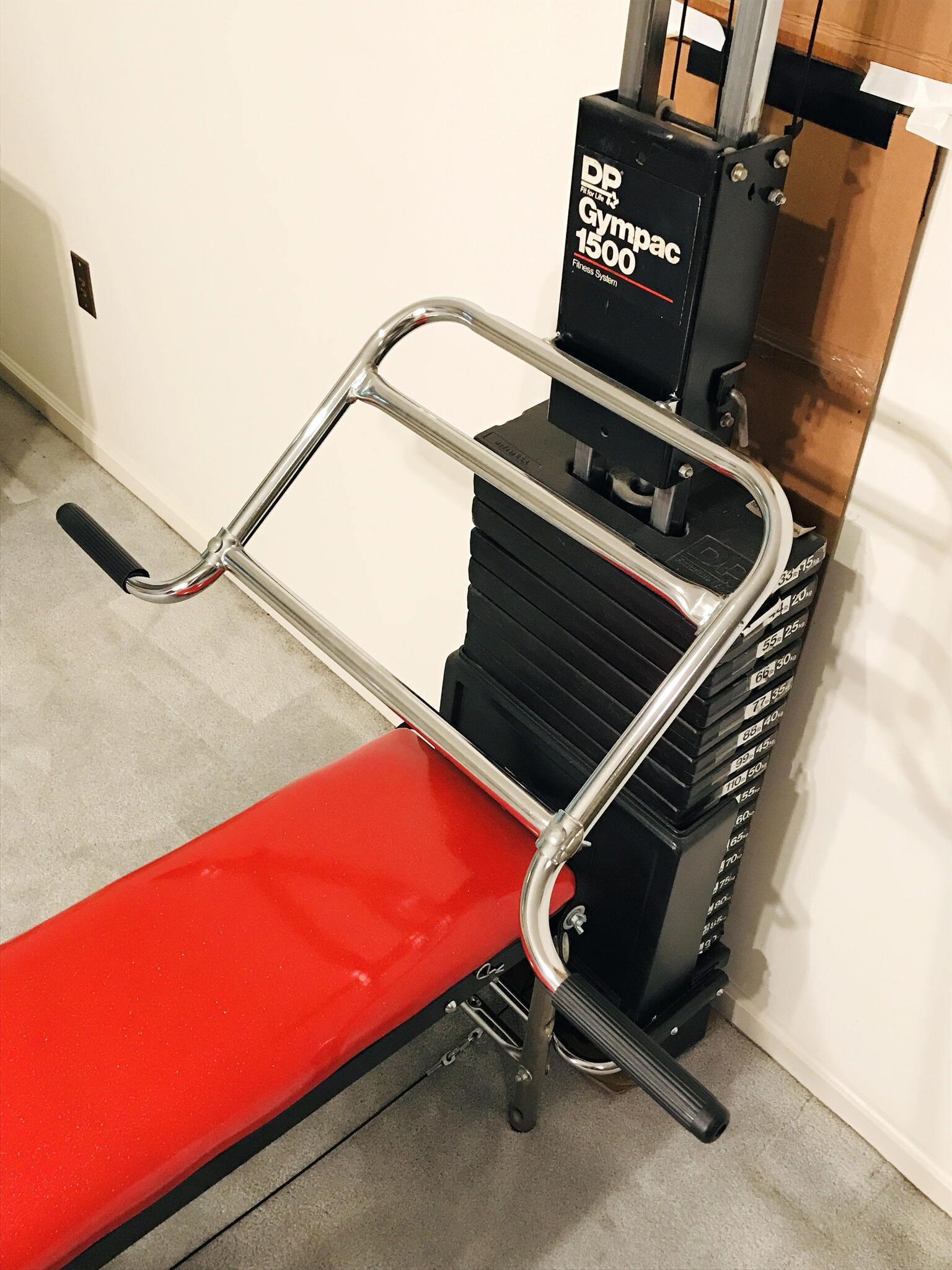 Complete DP Gympac 1500 Wall Unit with Weights, Bench and Assembly/Use ...