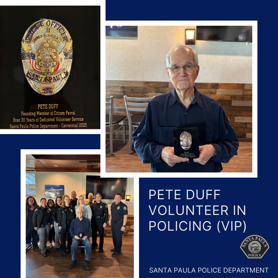 [👇 para español 👇] Pete began volunteering for the Santa Paula Police ...