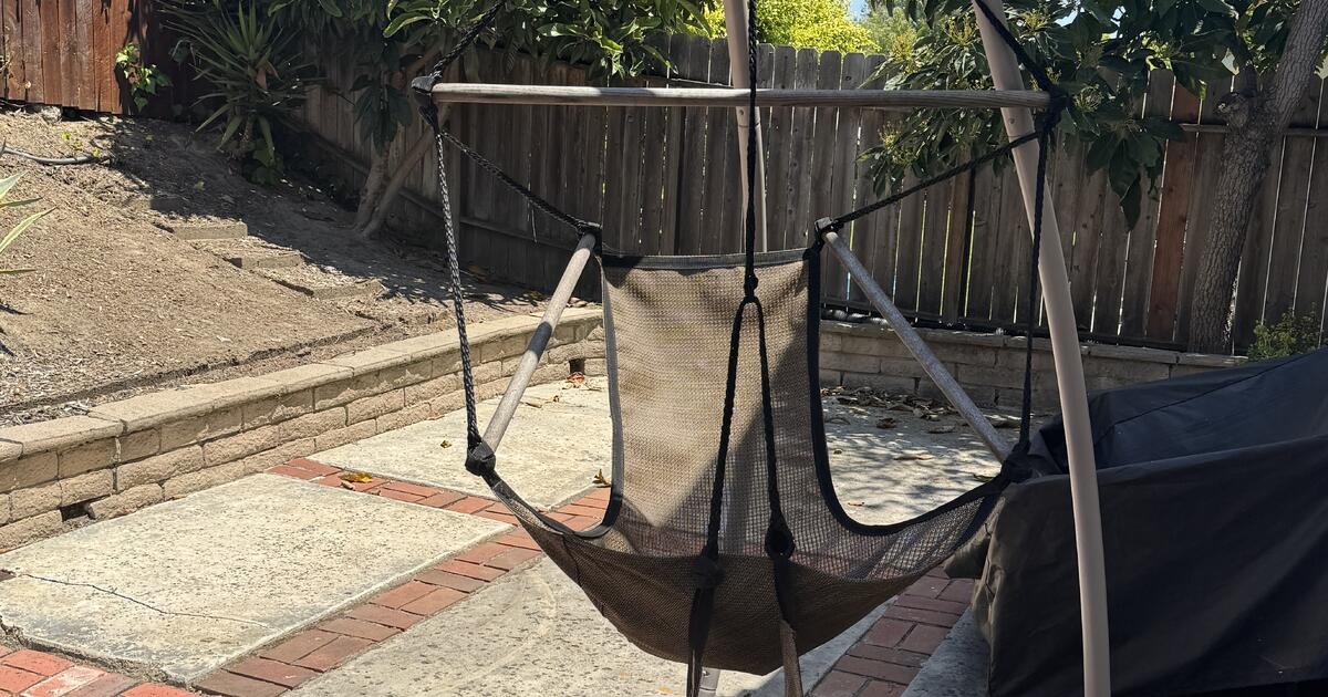 FREE metal swing chair frame; breaks down for easy pick-up and ...