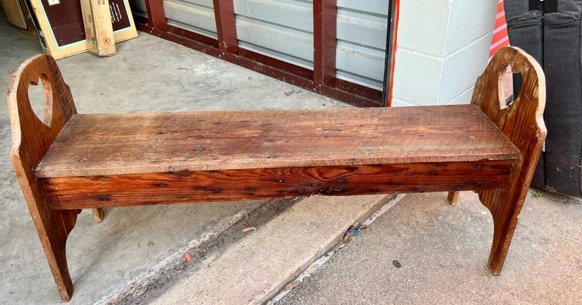Rustic Wooden Bench w heart cutouts for $45 in Dallas, TX | For Sale ...