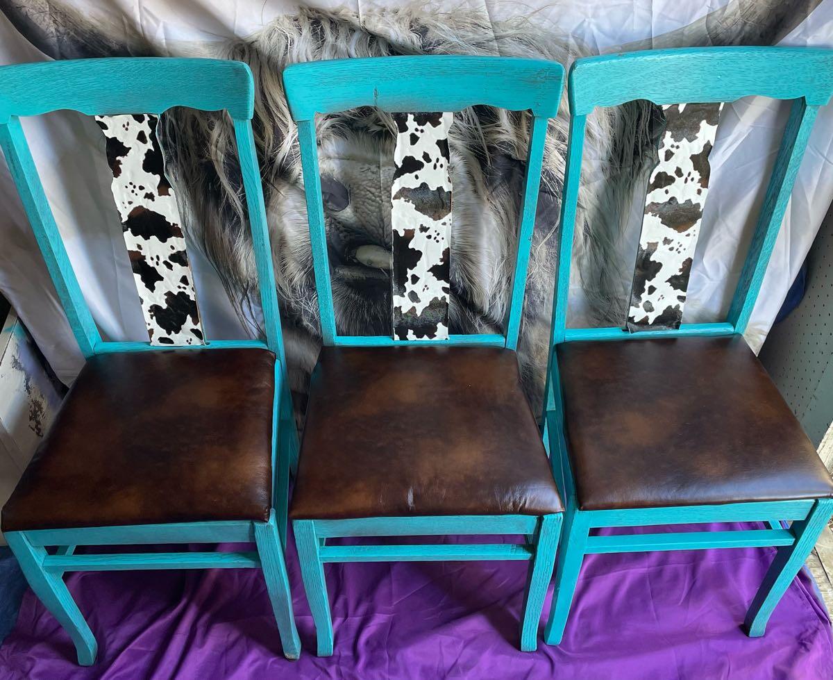 Unique cow print chairs for $100 in Strasburg, CO | For Sale & Free ...