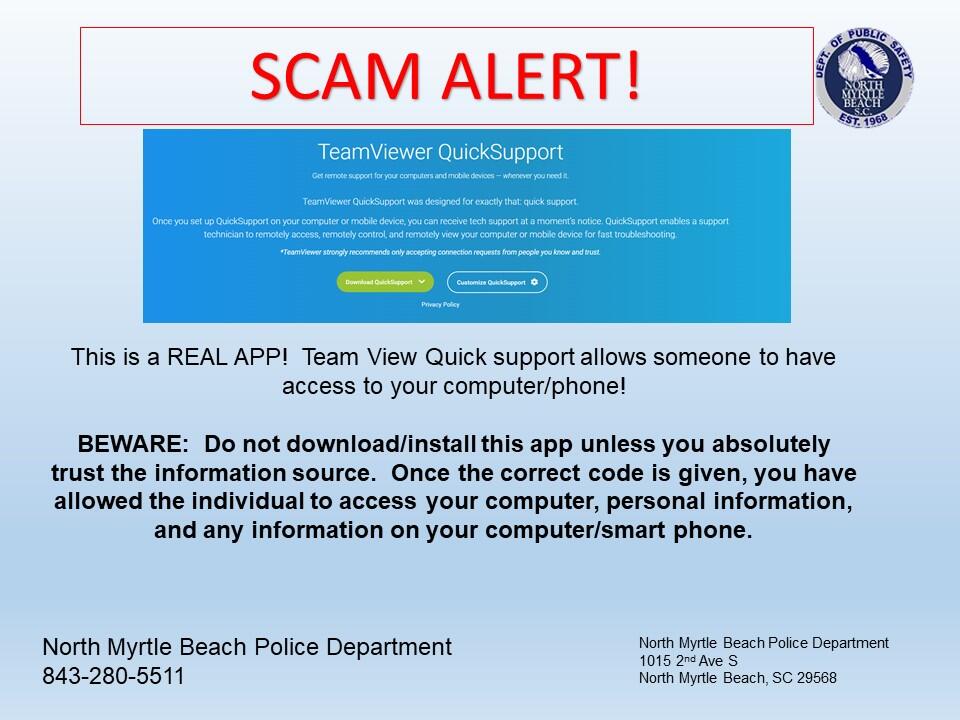 Scam Alert! (City of North Myrtle Beach Police Department) — Nextdoor ...