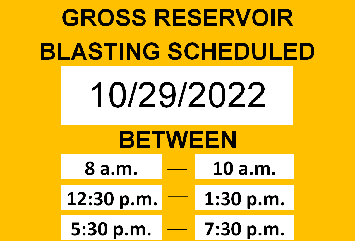 Gross Reservoir Expansion Project blasting notification (Denver Water ...