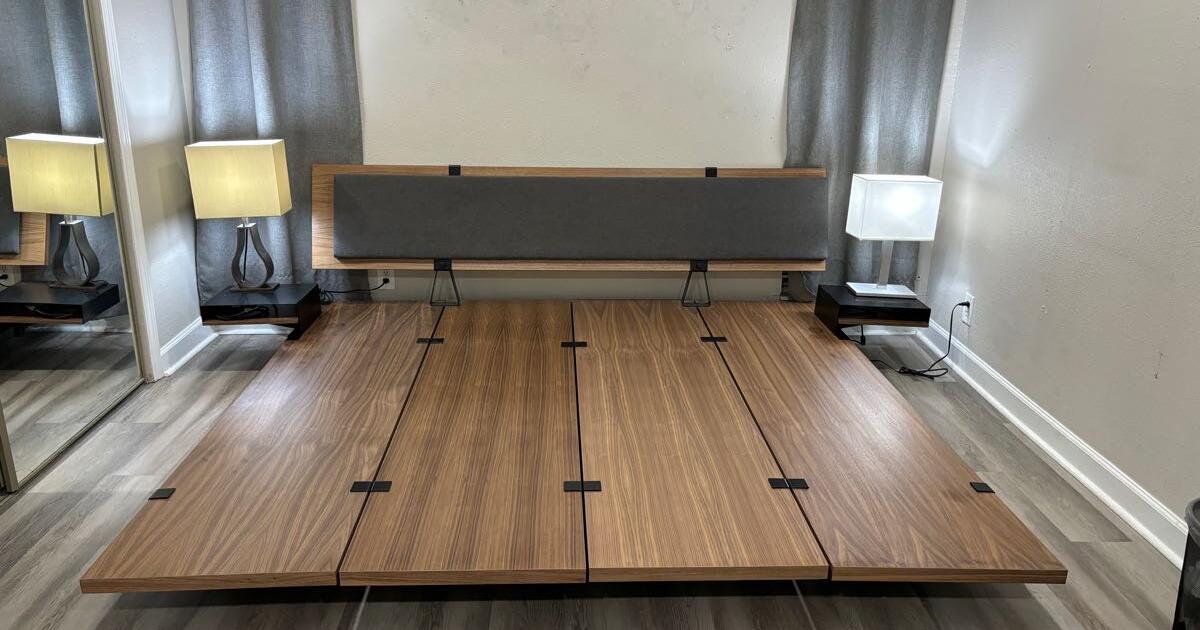 Floyd Bed Frame - King Size with headboard, bedside tables and underbed ...