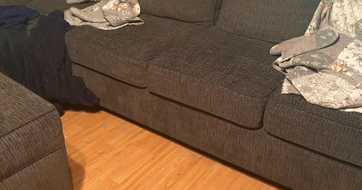 Free sectional and ottoman . It is about 2years old and has west. It has also been loved by some ...