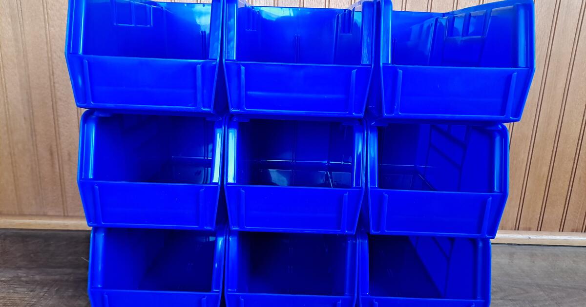 Stackable Bins for Workbench Storage, New, Lot of 9 Bins for $30 in El ...