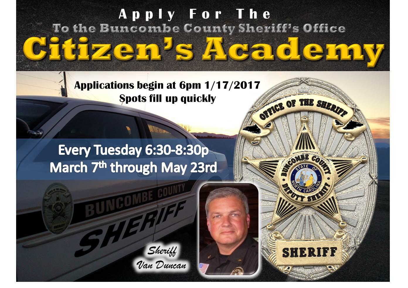 Sheriff's Citizen's Academy Application process now open (Buncombe ...