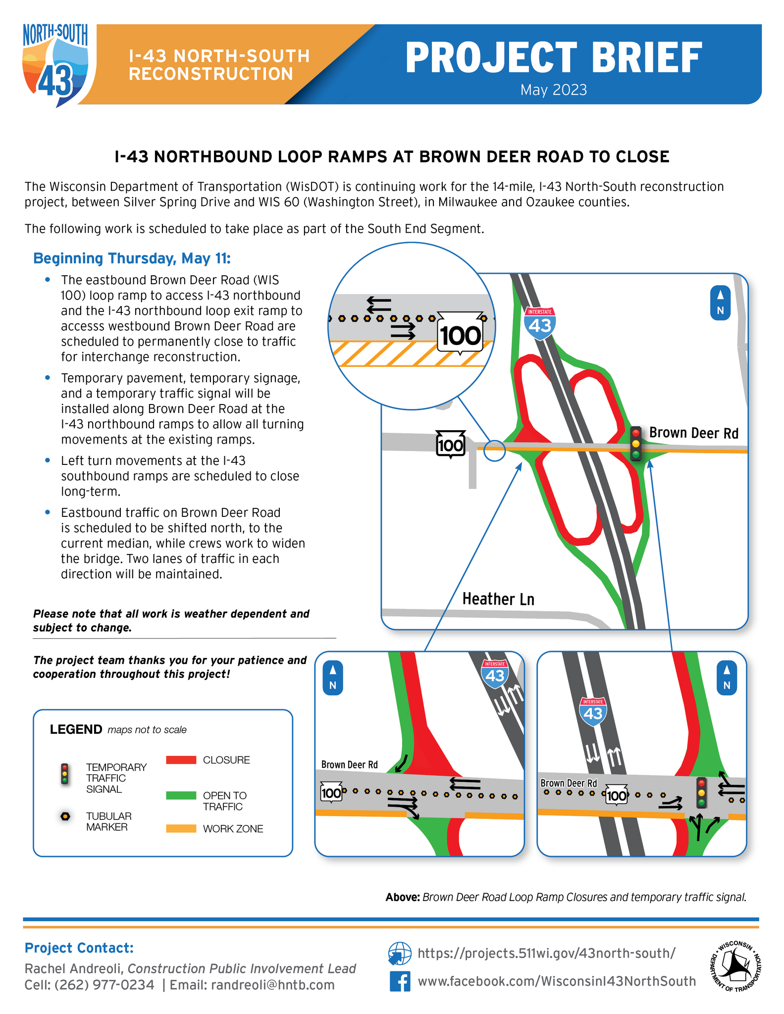 As part of the I-43 North-South project, the I-43 Northbound Loop Ramps ...