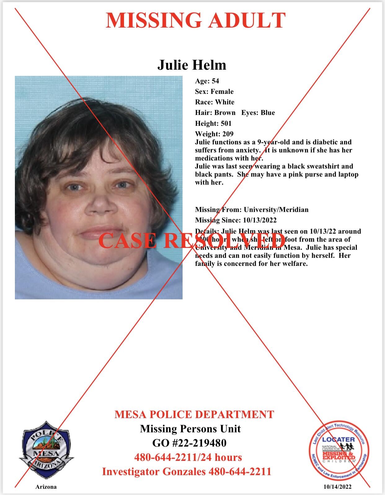 Missing Adult- Special Needs (Mesa Public Safety) — Nextdoor — Nextdoor