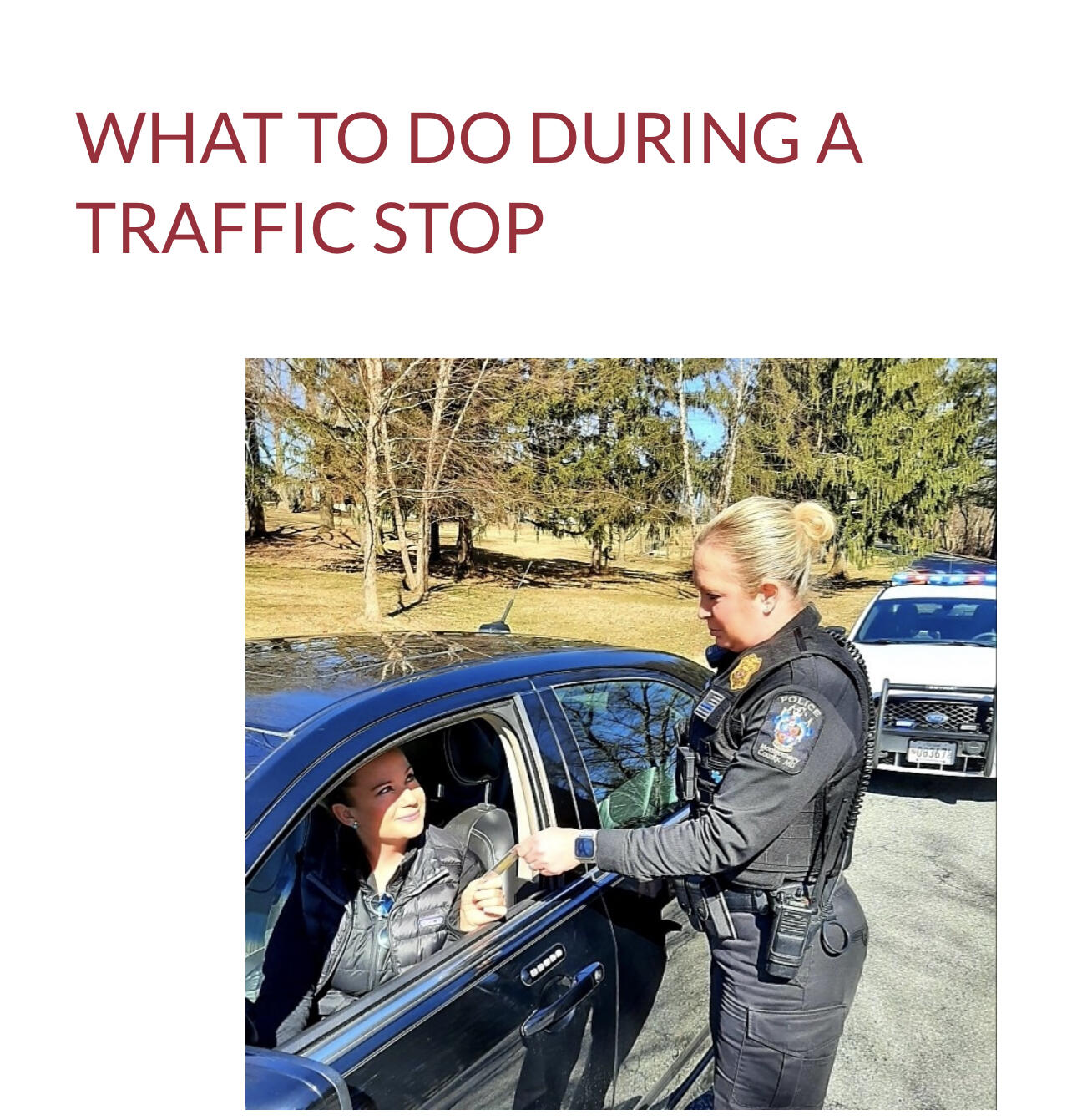 MCPD Autism/IDD Unit / Mock Traffic Stop Class (Montgomery County ...