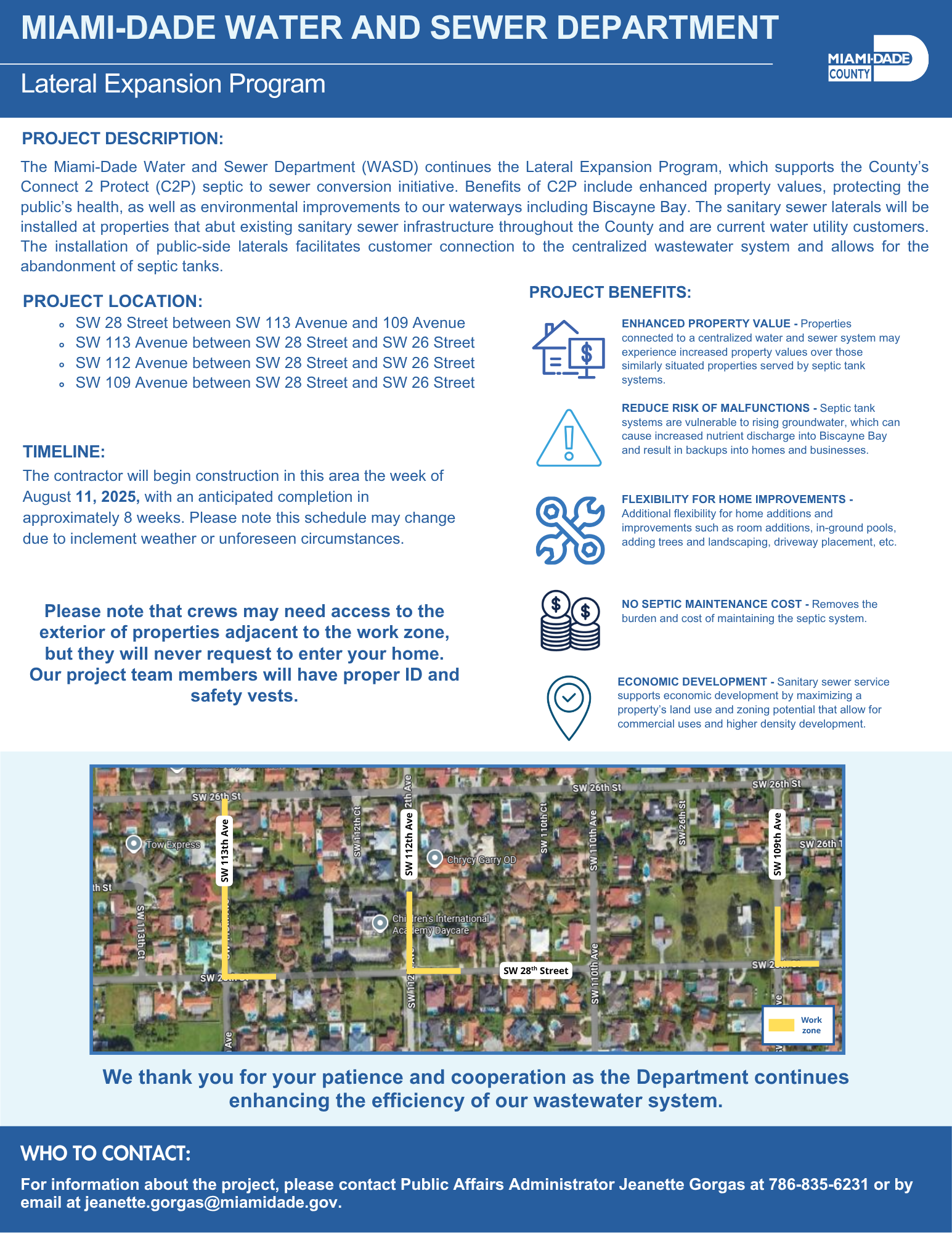 The Miami-Dade Water and Sewer Department (WASD) continues the Lateral ...