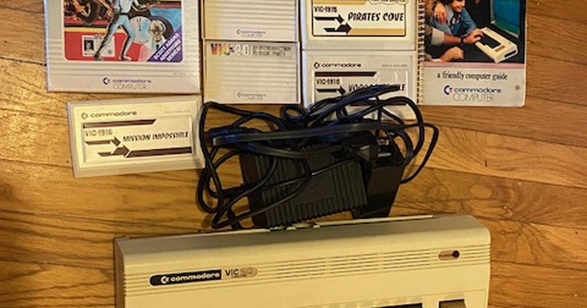 1980s Commodore Vic-20 Home Computer with Games, Manual, Adapters for ...