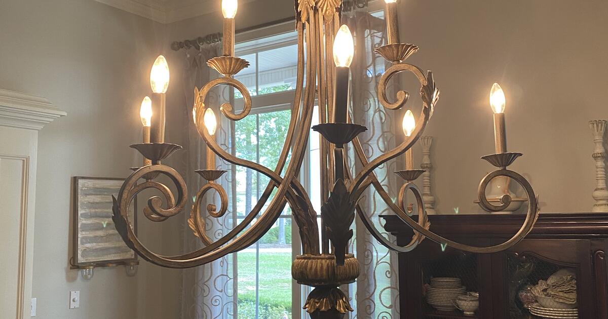 Chandelier, Hutch & Base, Large wall clock, 2 Side chairs in Covington ...