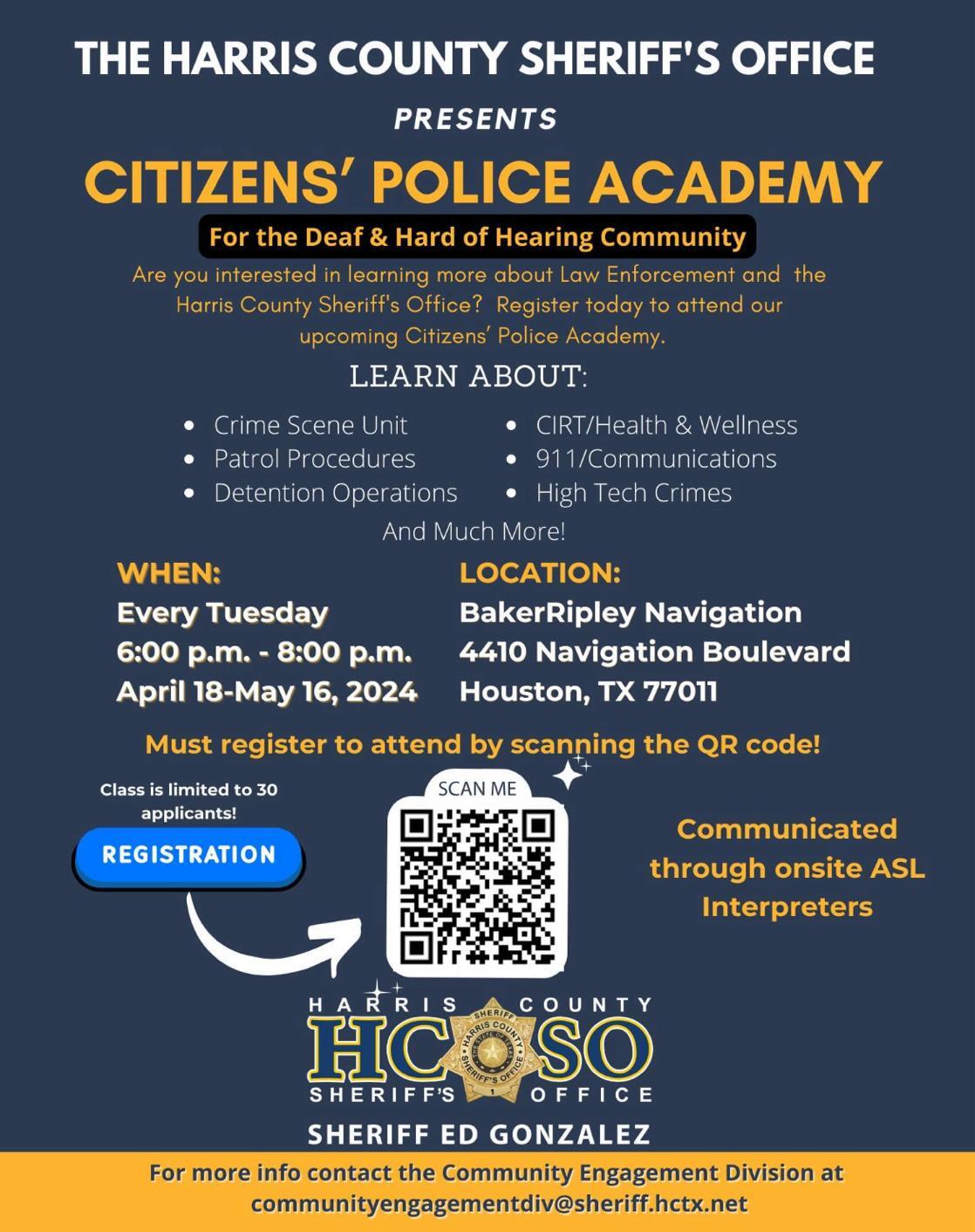 Registration is now open for the HCSO Citizens’ Police Academy for the ...