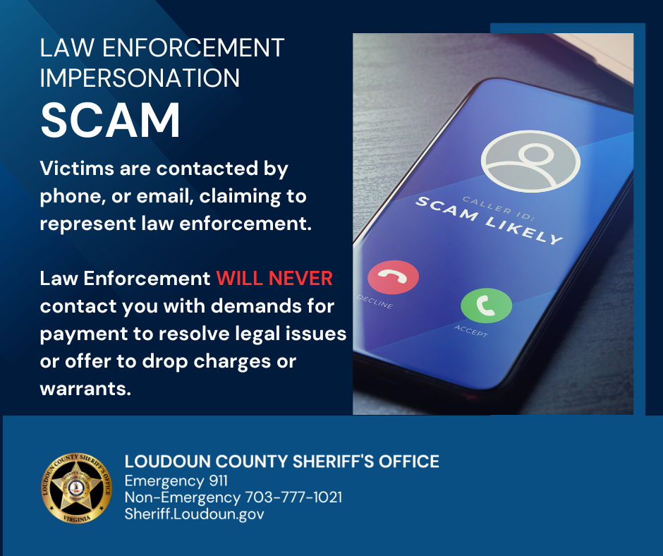 #Loudoun beware of Law Enforcement Scam! (Loudoun County Sheriff's ...