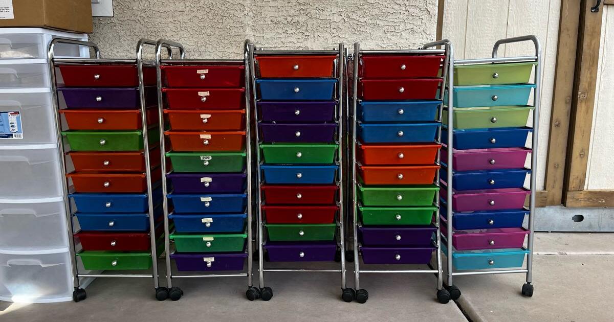10 drawer rainbow rolling craft cart for $75 in Chandler, AZ | For Sale ...