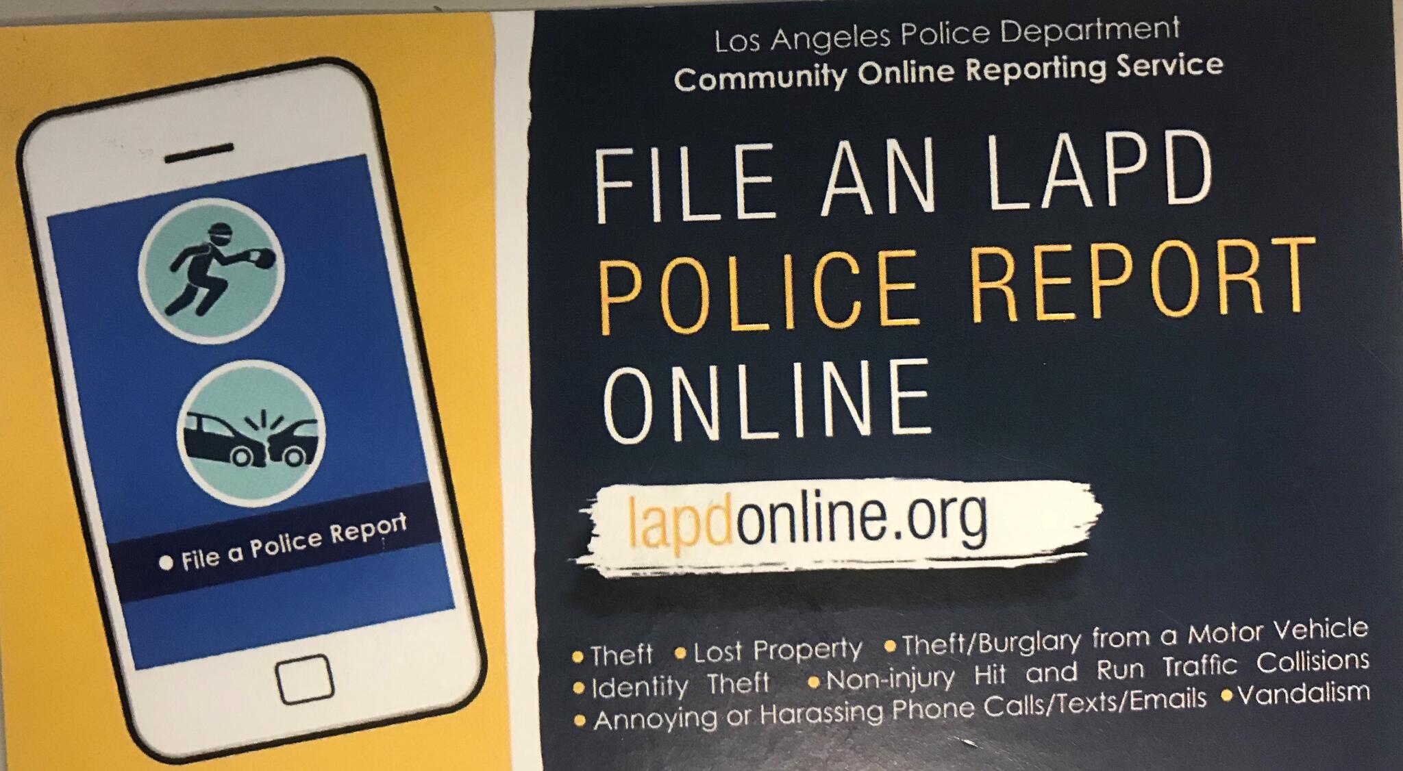 File an LAPD Police Report Online (Los Angeles Police Department ...
