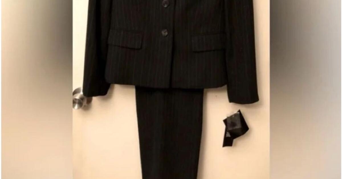 Black/Pink pinstripe Suit size 10 for $40 in Covington, KY | For Sale ...
