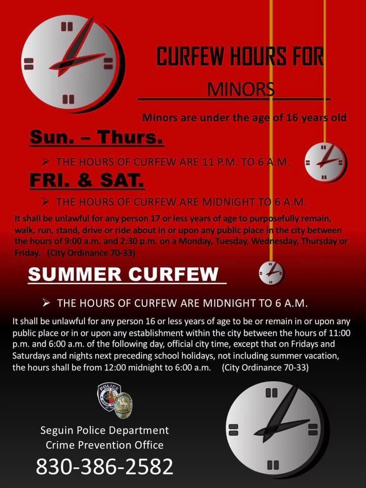 Curfew Ordinance (Seguin Police Department) — Nextdoor — Nextdoor