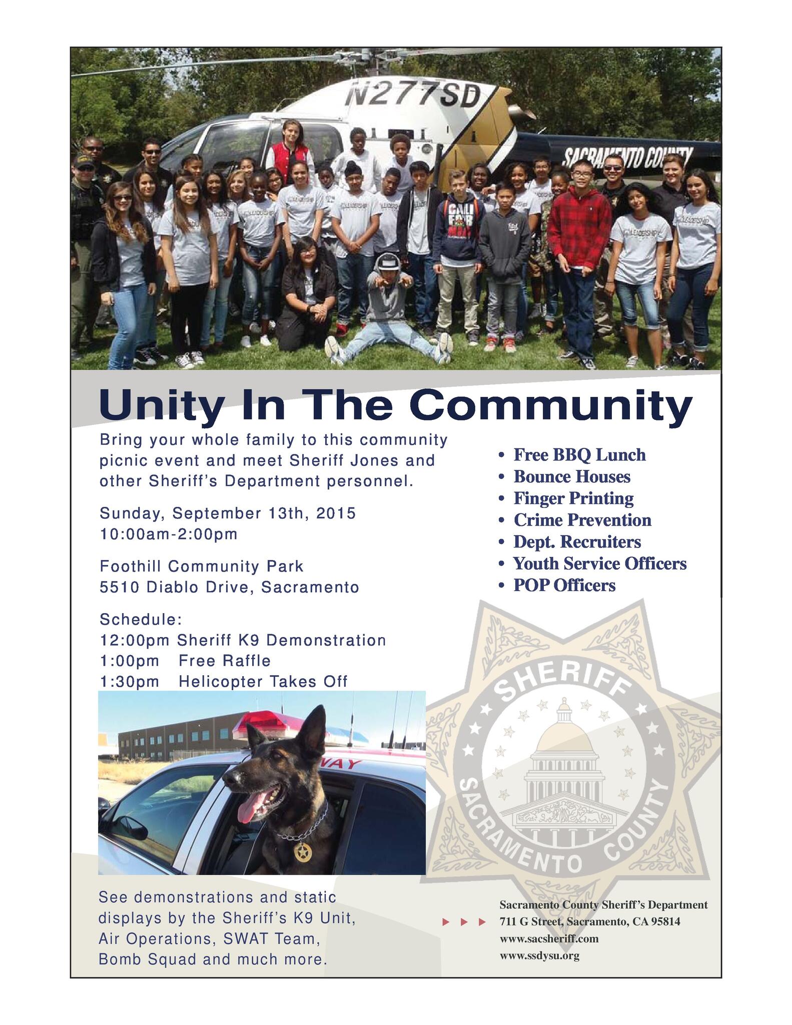 UNITY IN THE COMMUNITY REMINDER (Sacramento County Sheriff's Office ...
