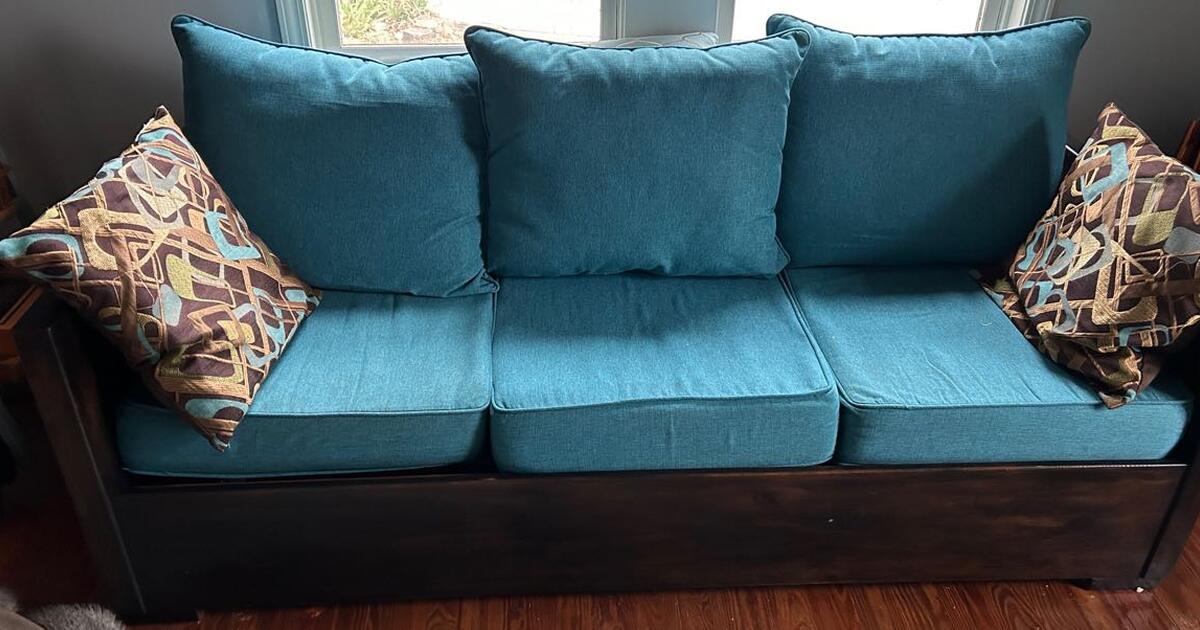 Solid wood couch that folds out to a queen size bed. for Free in ...