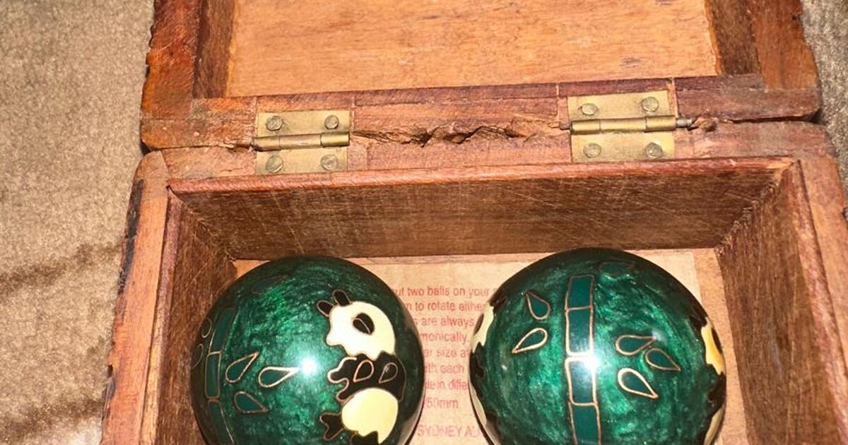 Decorative Chinese Baoding Balls with Hand Carved Wooden Box for $10 in ...