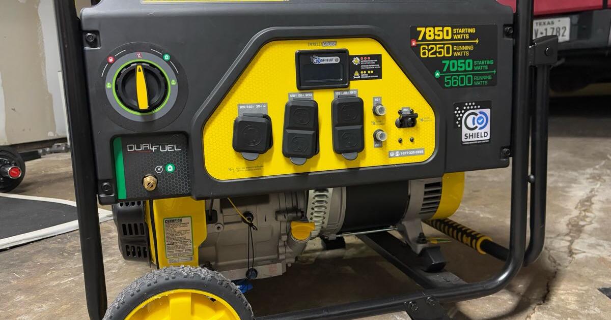 Champion Dual Fuel Generator w/ Tank and 240v cable for $500 in Houston ...