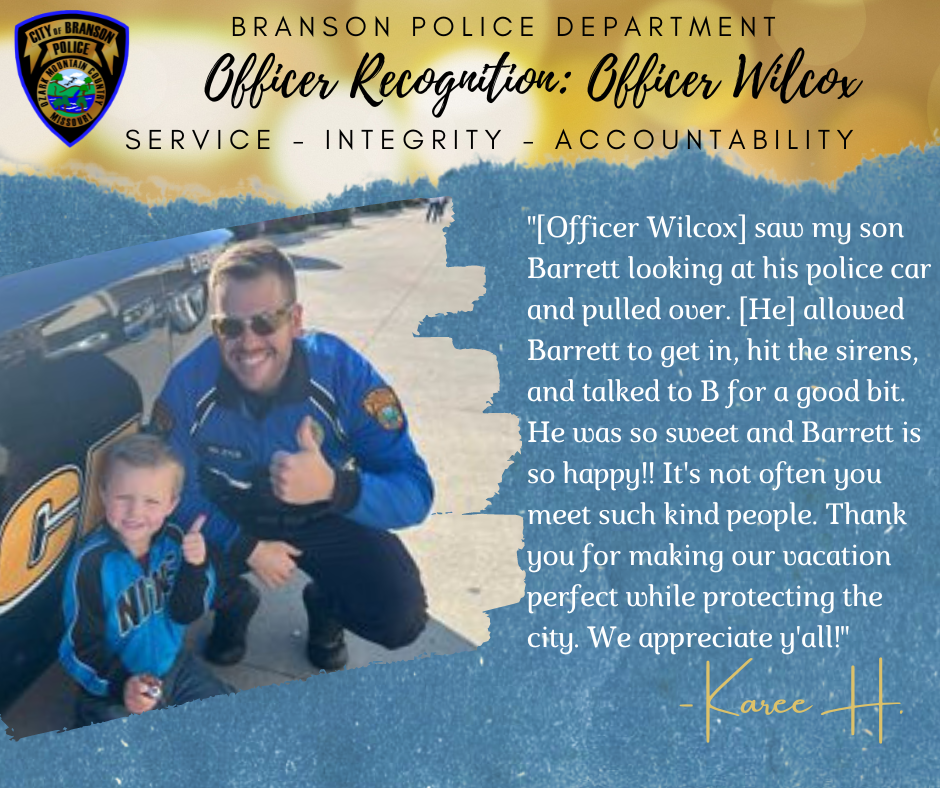 🌟OFFICER RECOGNITION 🌟 (Branson Police Department) — Nextdoor — Nextdoor